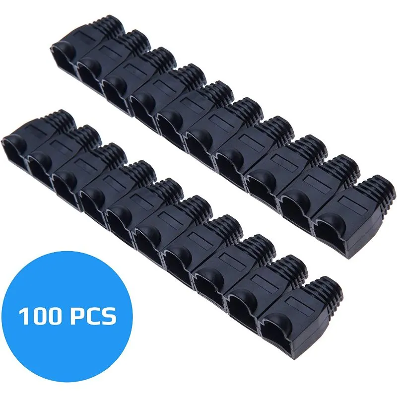 Rj45 Connector Ethernet Cover For Cat6 Cat6E Cat5 Cat5E Cable Black ...