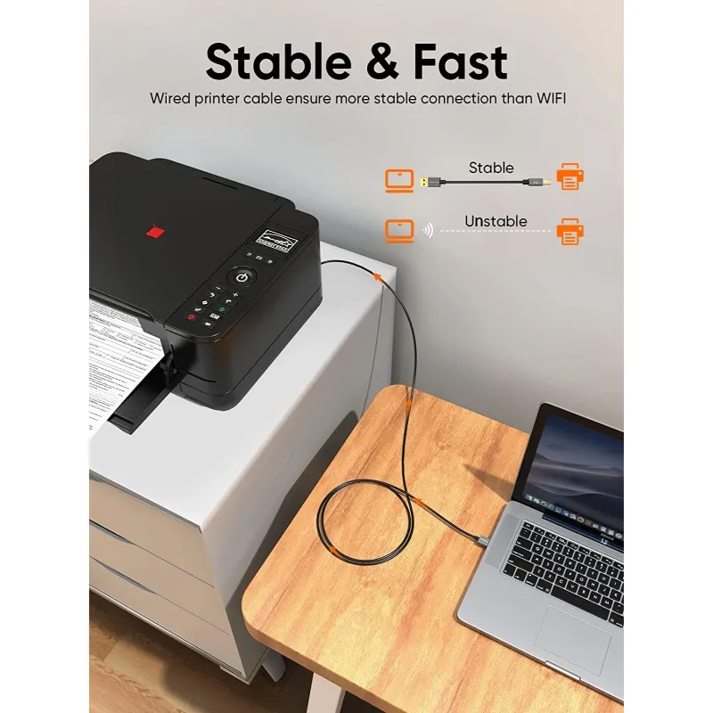 Usb Printer Cable 5 Ft, Cablecreation Usb 2.0 A Male To B Male Scanner ...