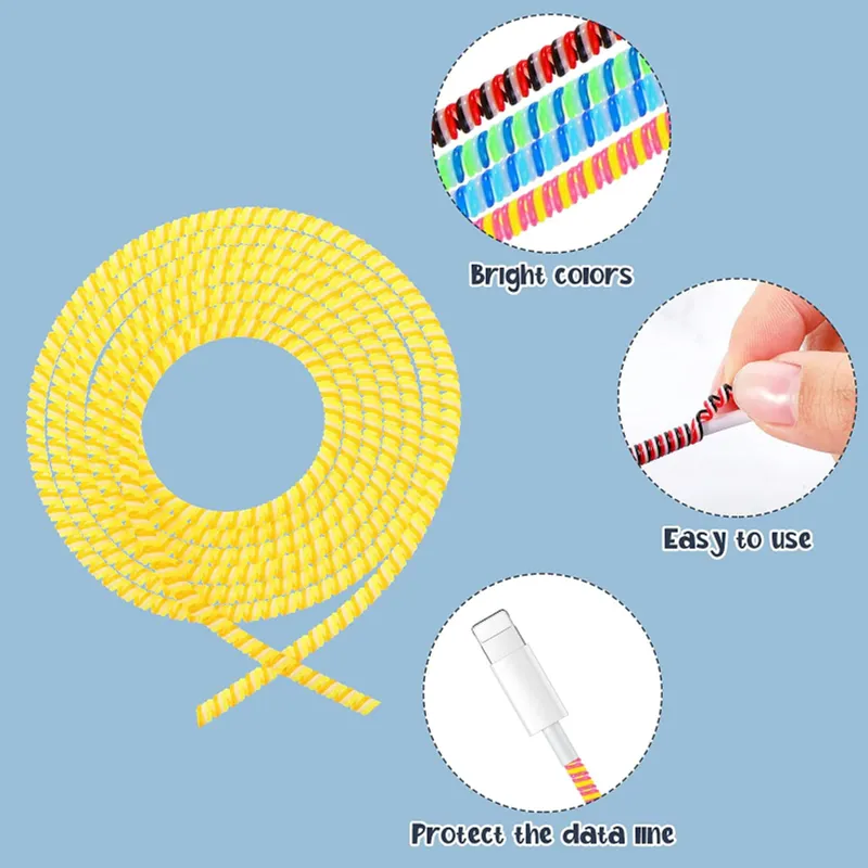 15 Pieces Spiral Cable Protector Charger Cable Saver Protector ...