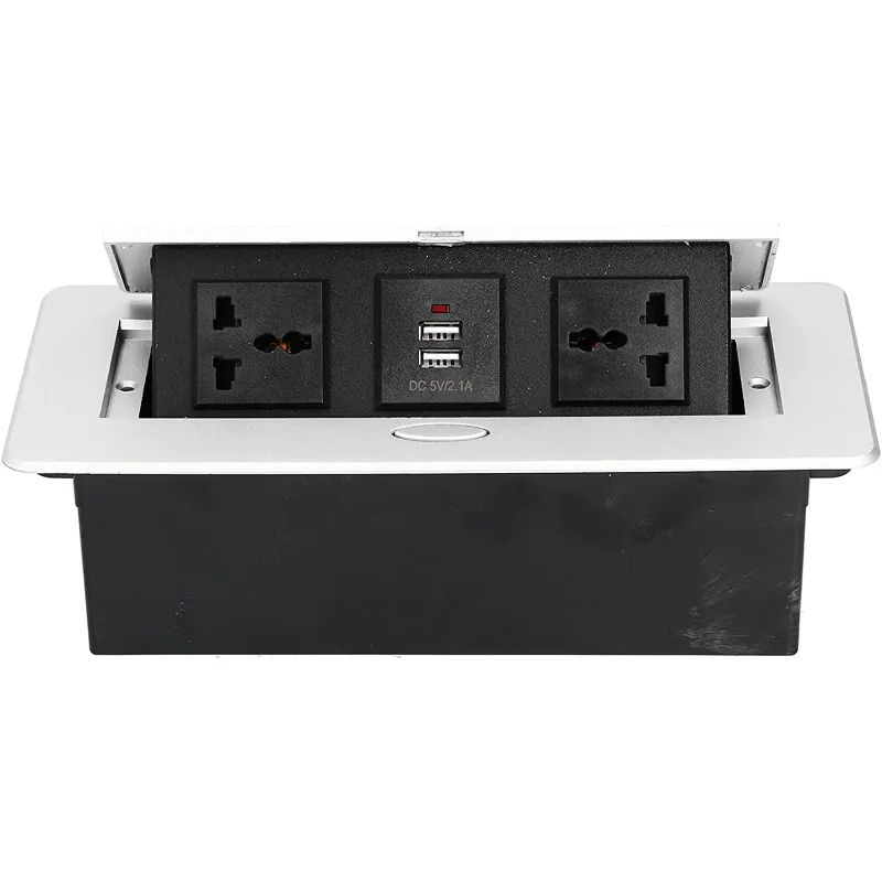 Floor Outlet Box, 3 Hole 250v 13a Floor Outlet Pop Up Desktop Socket ...
