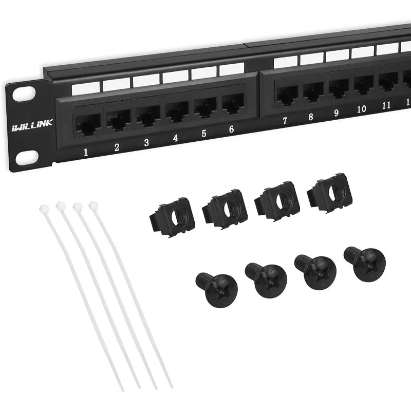 Iwillink 24 Port Patch Panel, Cat6 Patch Panel, Rj45 Keystone Network ...