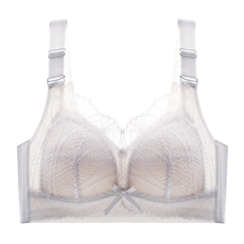 Meng Xuanhan Lace Medium Thickness Non-Wired Bra, Snowflake White, 38 ...