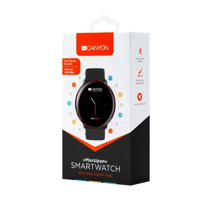 Canyon Smartwatch Marzipan SW-75 Black Red CNS-SW75BR | Wholesale ...