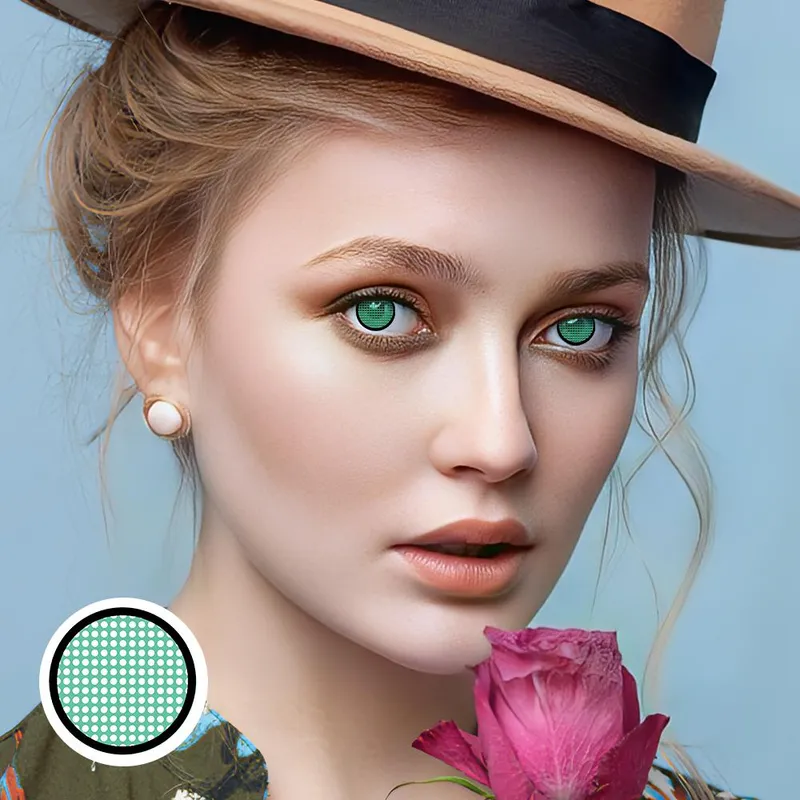 Ojotrend 1Pair Colored Contact Lens Mesh Series Halloween Eyes Cosplay ...