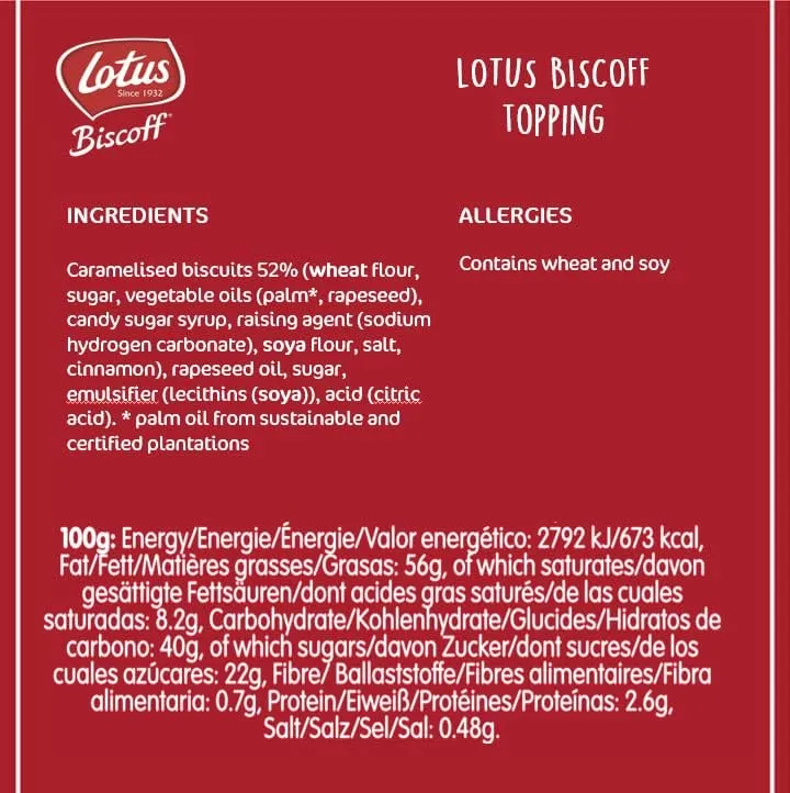 Lotus Biscoff Topping 1 kg x 8 | Wholesale | Tradeling