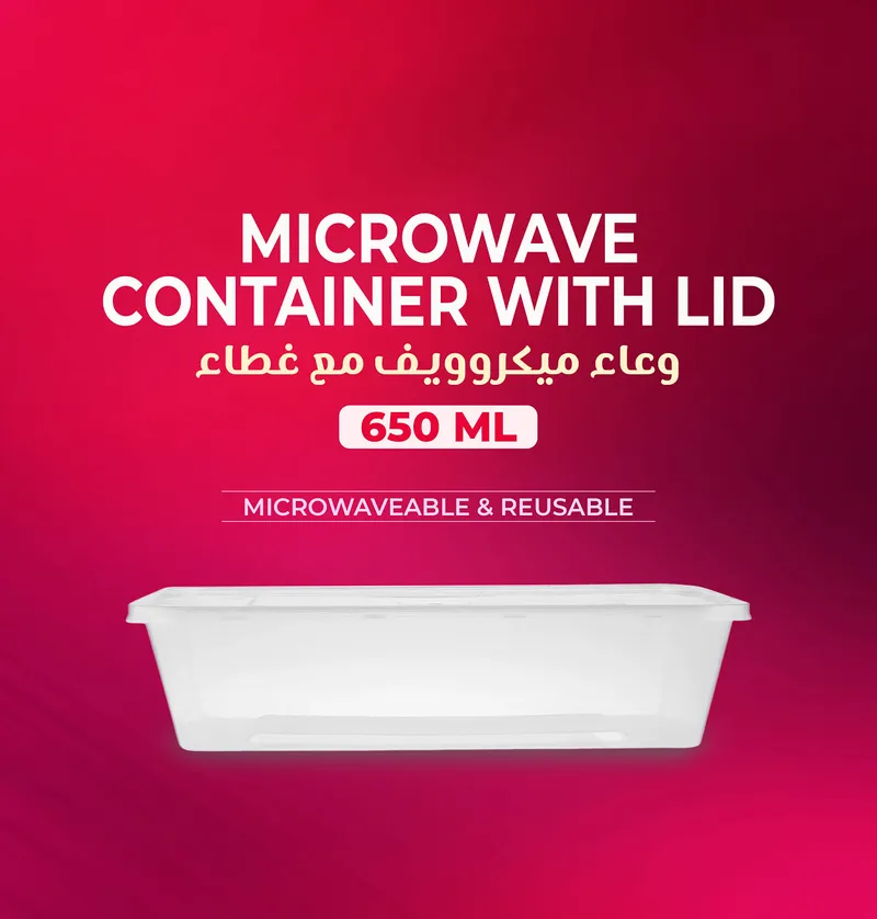 Metro food pack Disposable Food Storage Microwavable Rectangular Container With Lid Clear 650ml ...